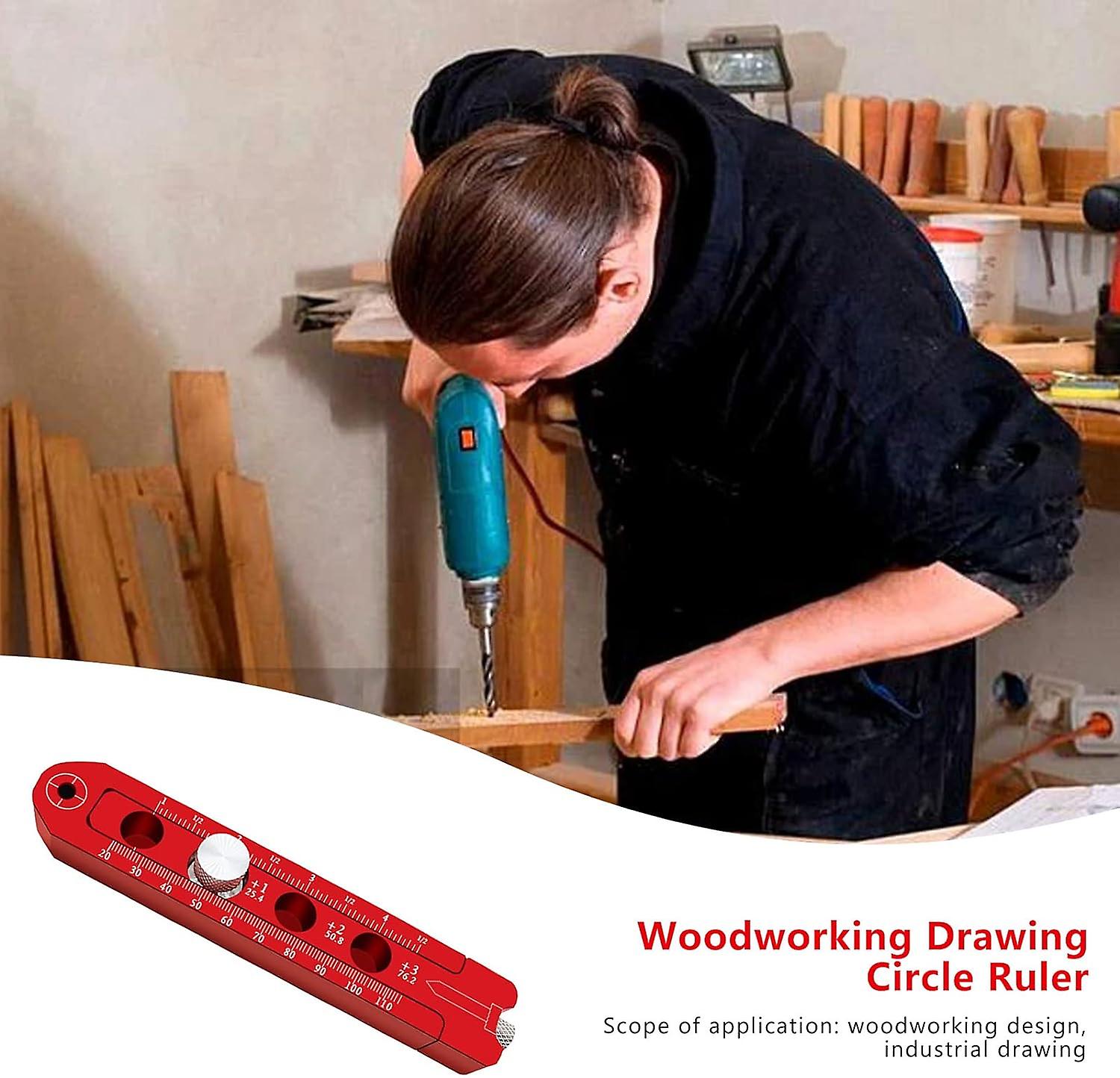 Carpenter's Compass Aluminum Alloy Profession Adjustable Round Ruler ...