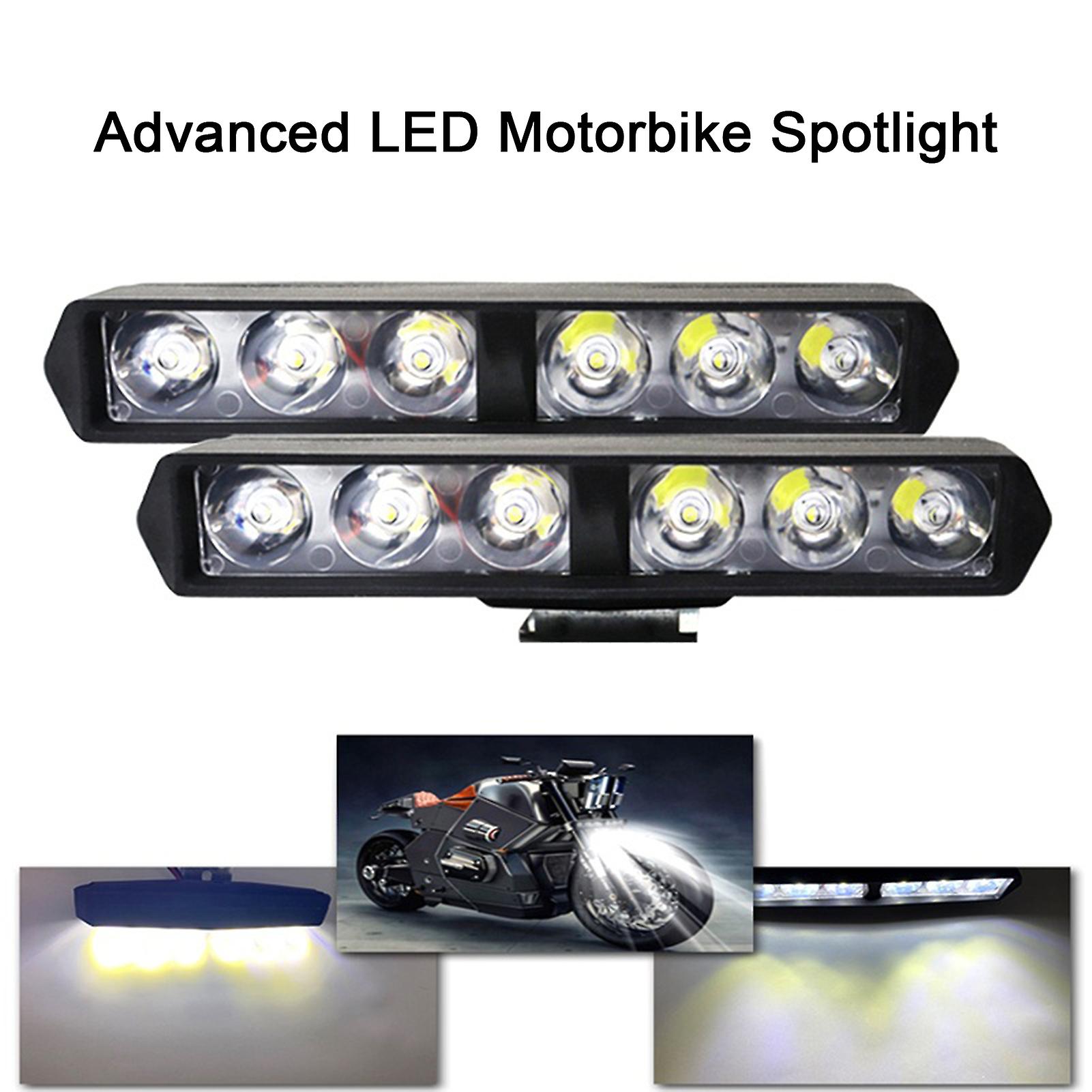 2Pcs 10W Motorbike LED Headlight 6 Beads Super Bright Strong Light ...