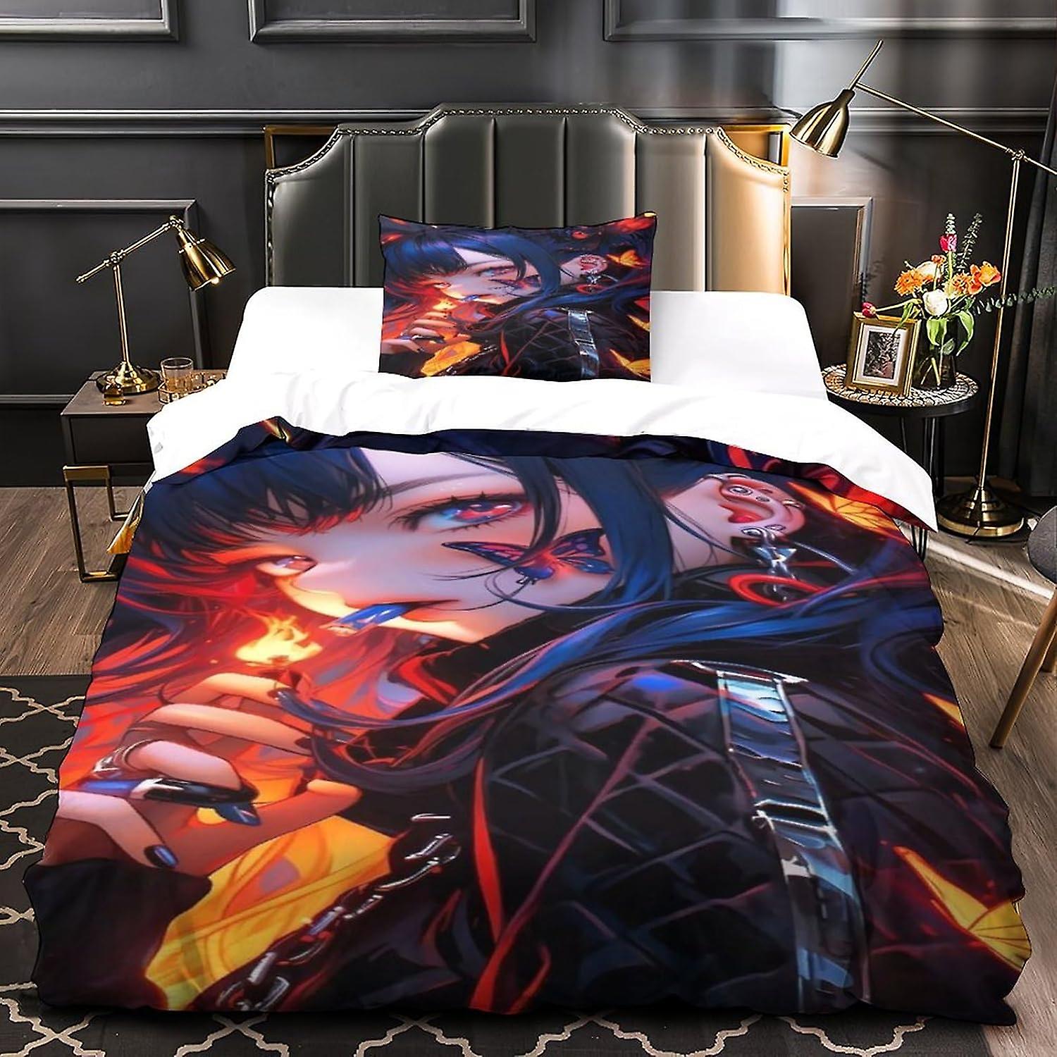 ARIJORJA 3 delar tecknad påslakan set 3D comicsgirl Tryckt comicsgirl ...