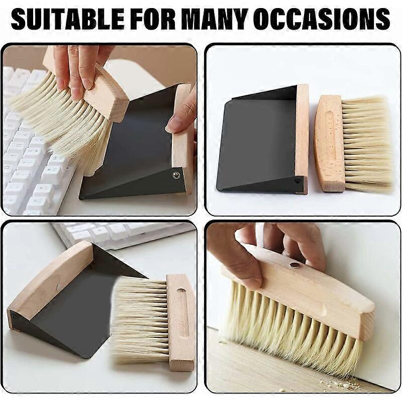 Table broom and dustpan: wooden broom and brush, flour broom, table ...