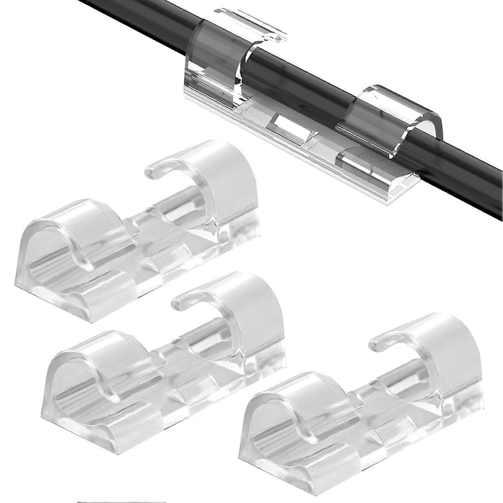 20Pcs Cable Management Clip Self Adhesive Home Office Transparent TV ...