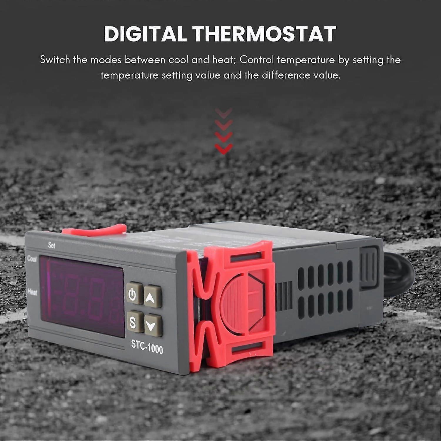 220V Digital Temperature Controller Thermostat Regulator+Sensor Probe ...