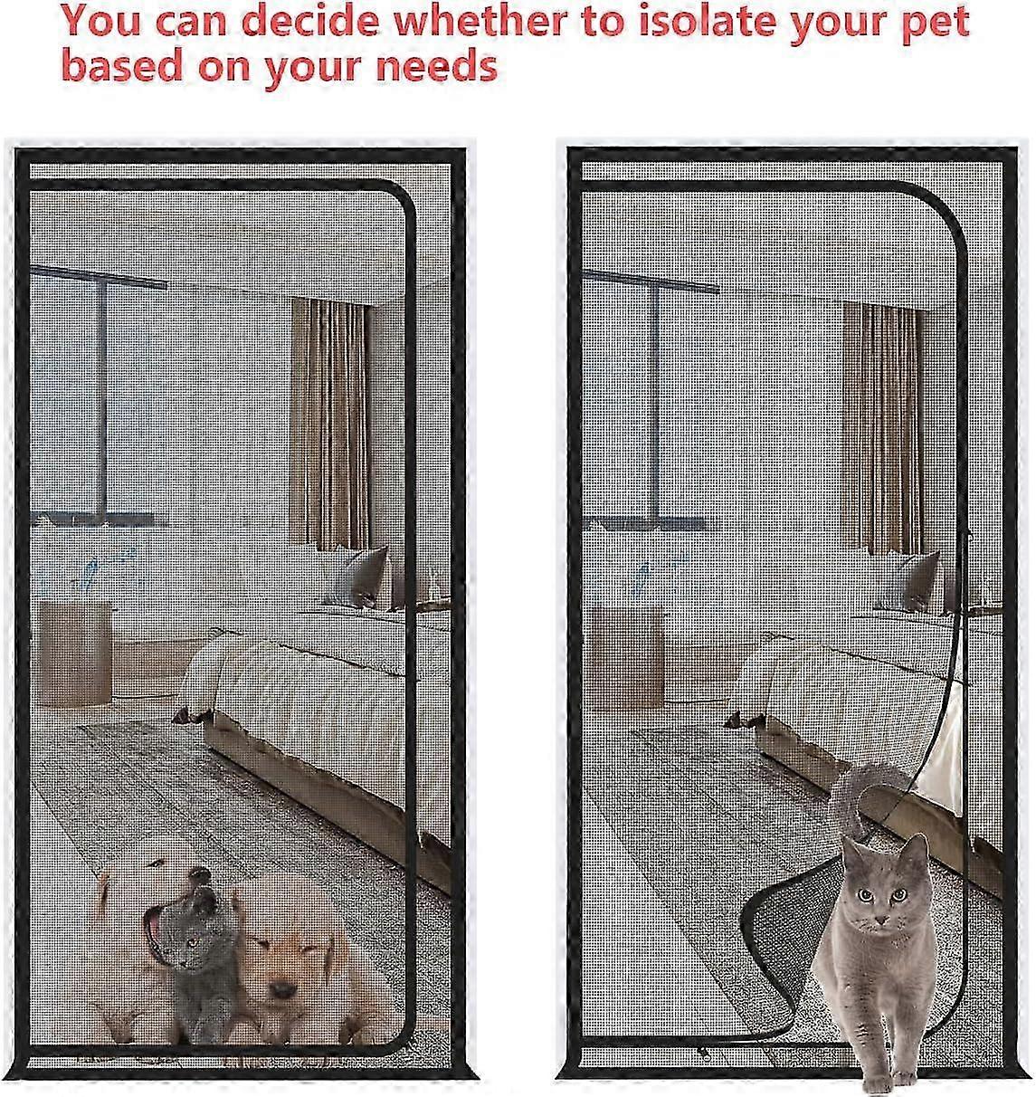 Reinforced Cat Screen Door Heavy Duty Pet-Proof Screen with Zipper ...