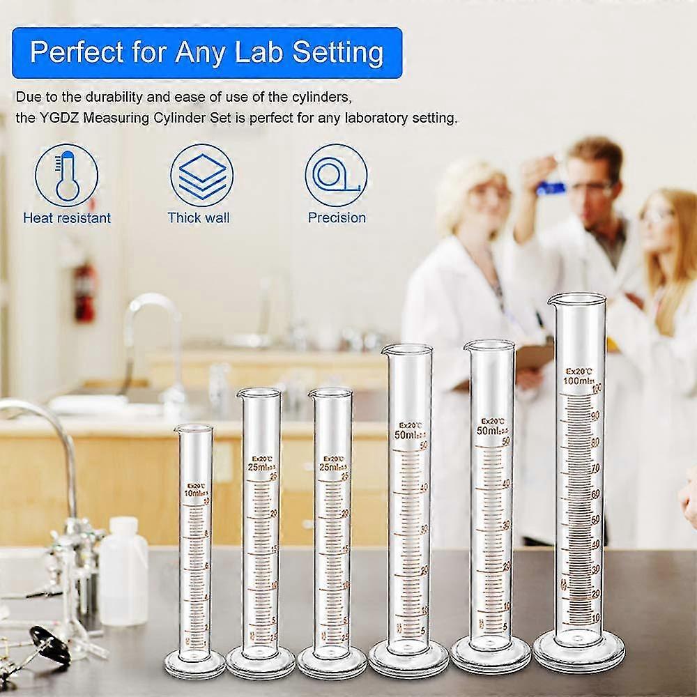 Thick Glass Graduated Measuring Cylinder Set Glass With Two Brushes ...