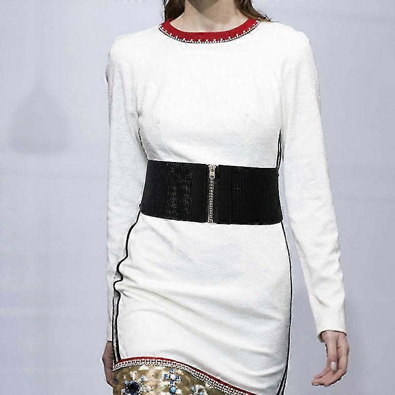 Wide Elastic Waist Belt for Women Black Stretch Cinch Waistband Belts ...