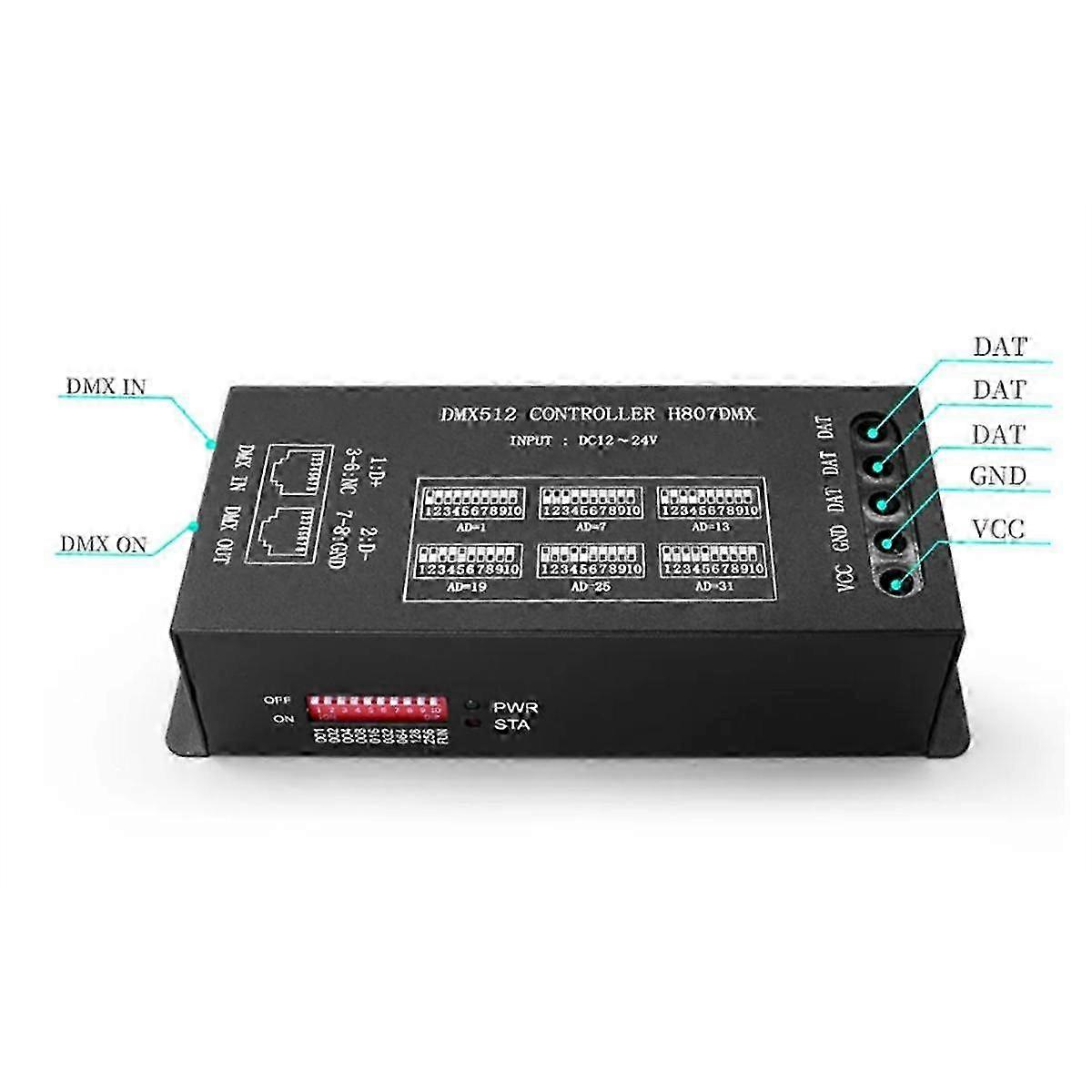 DMX512 H807 RGB LED Controller DMX WS2811 WS2812B WS2813 WS2815 Pixels ...