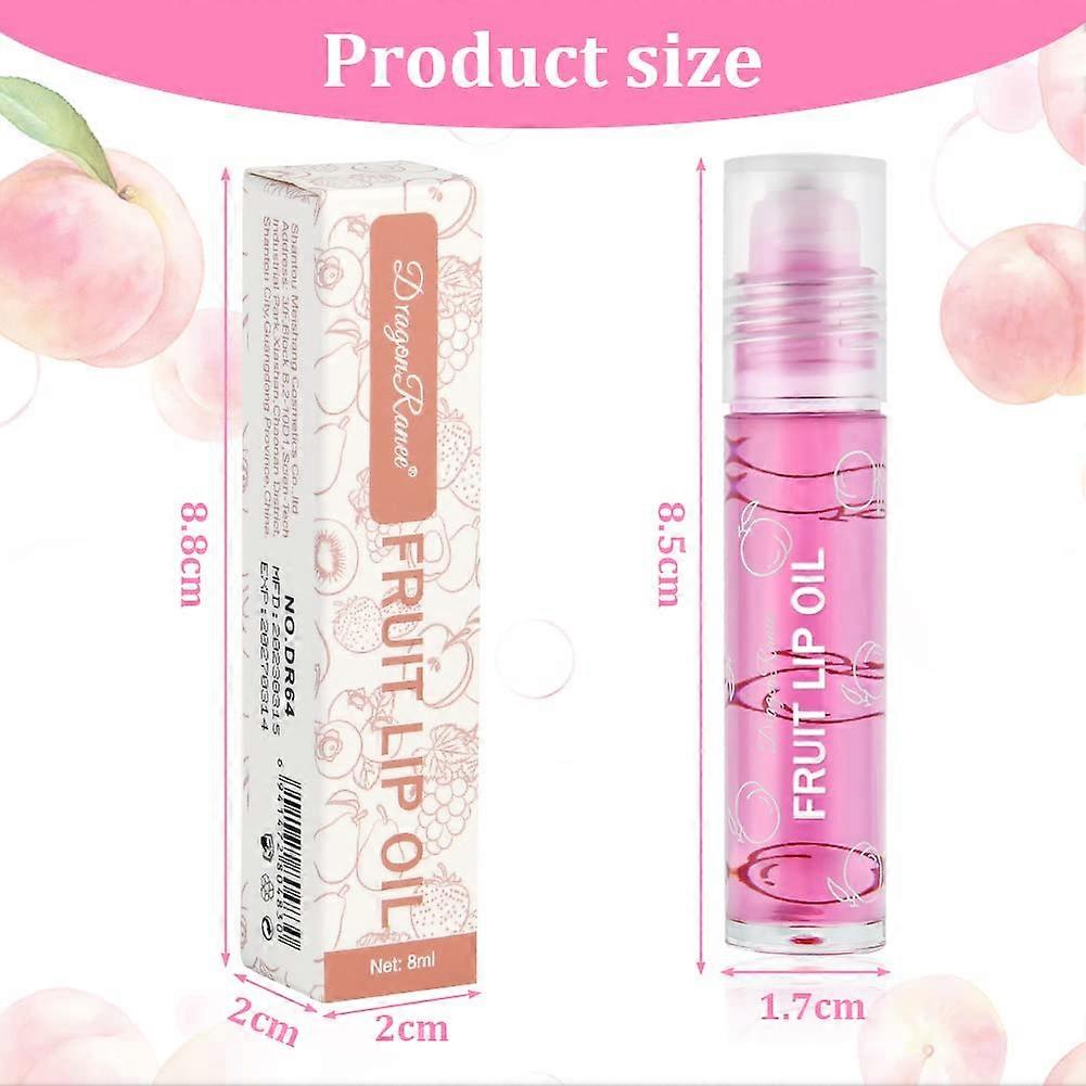 6 Pcs Hydrating Lip Oil Set, Fruit-Flavored Plumping Lip Oil, Long ...