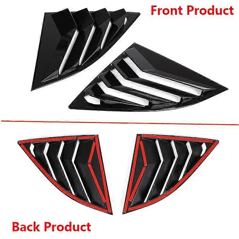 ABS Carbon Fiber Rear Window Shutters Trim Triangle Glass Spoiler Plate ...