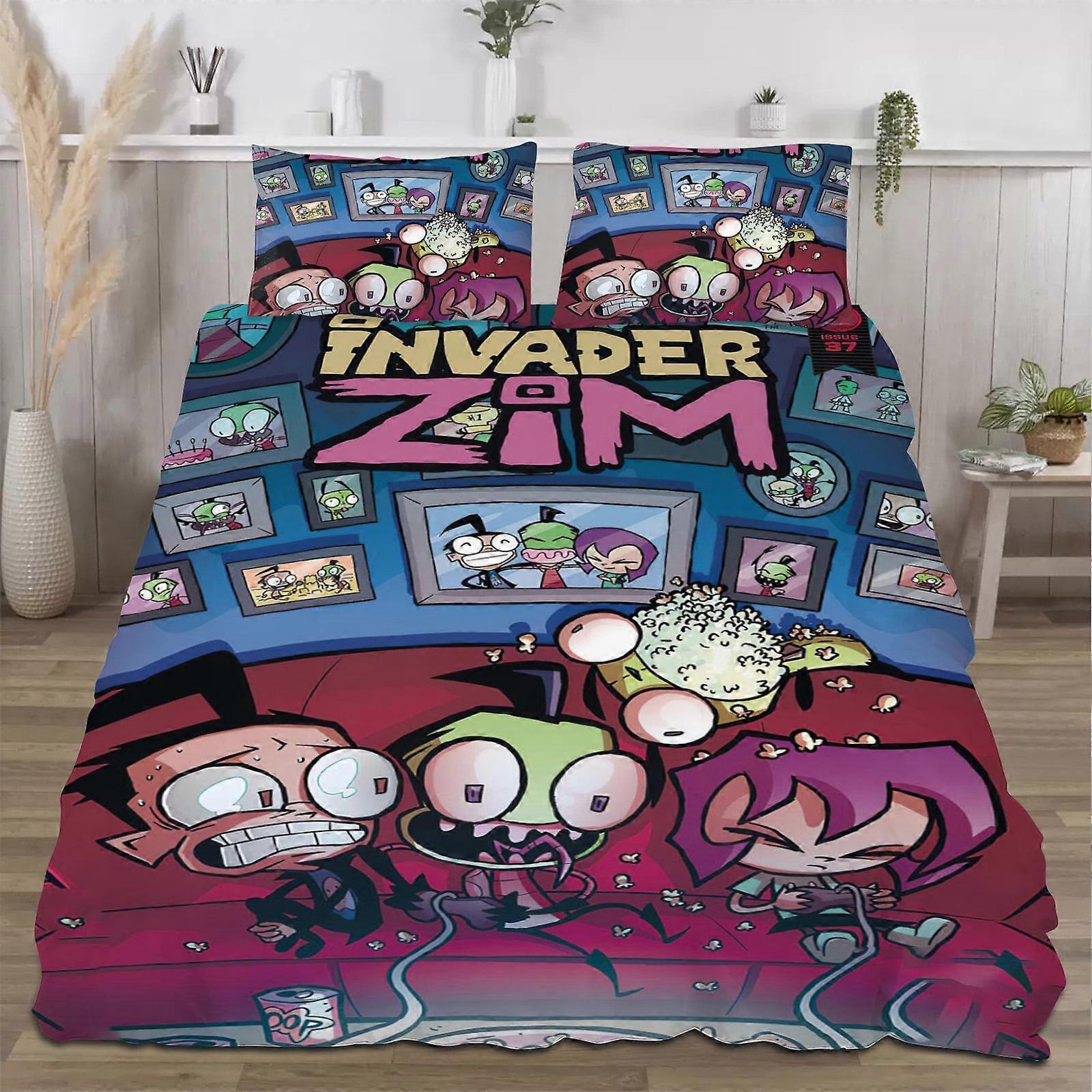 Bedding set BM340 Invader Zim Face on print Soft Bed Set Lightweight 3 ...