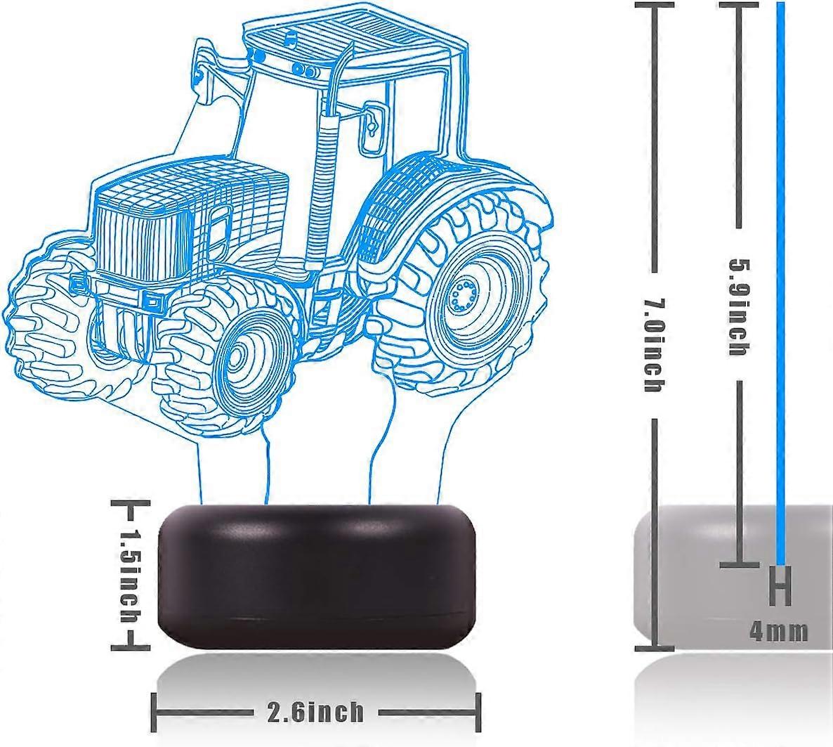 Tractor Lamp 3D Visual Vehicle LED Nightlight Touch Switch and Remote ...