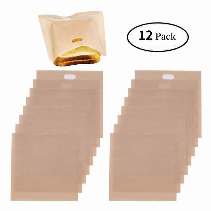 12Pcs Reusable Toaster Bag Non-Stick Bread Baking Bag Sandwich Bags ...