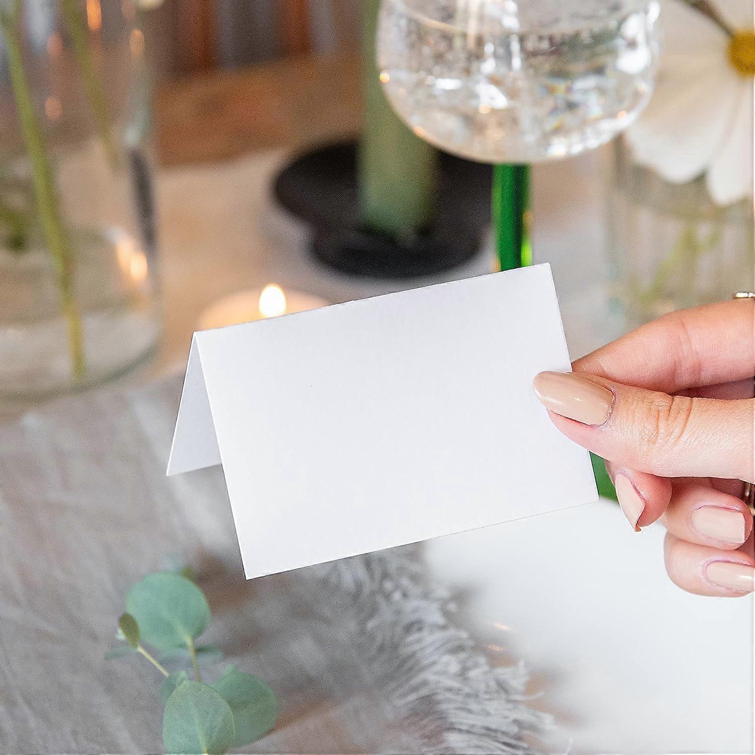 Name place cards | plain white folded table name cards for party ...