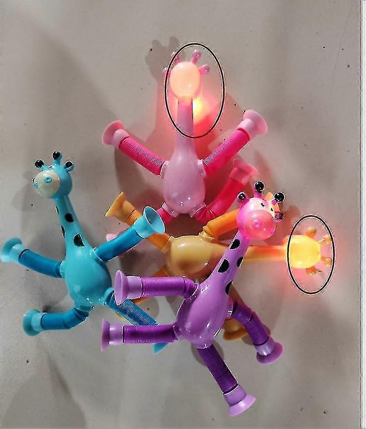 4pcs Telescopic Suction Cup Giraffe Toy, Shape-changing Giraffe ...