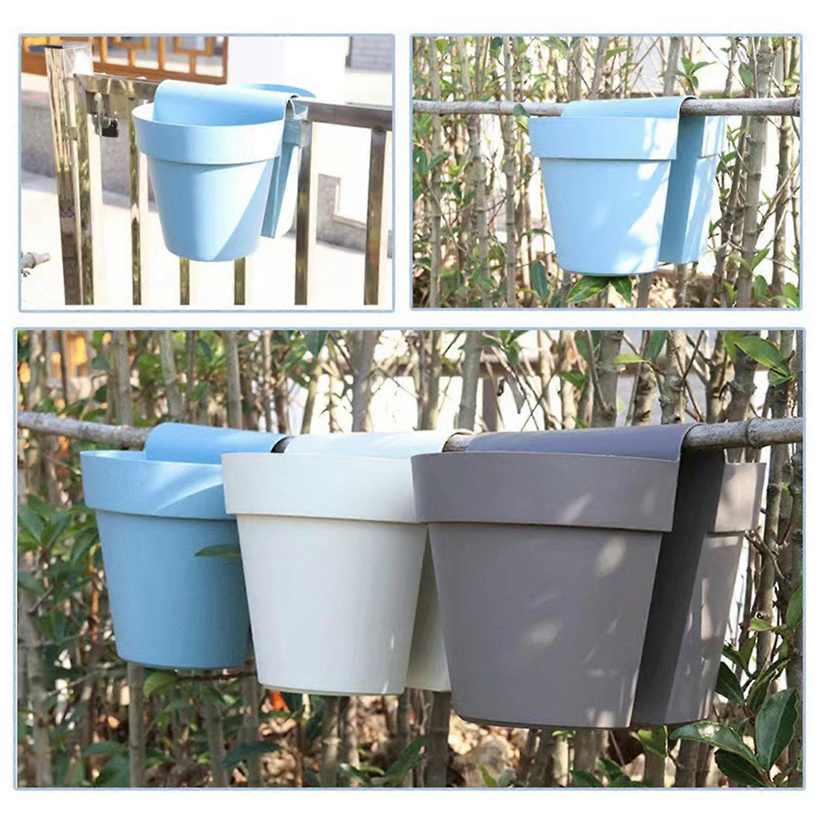 Double-Sided Hanging Rail Planter Deck Flower Pot Plant Window Box ...