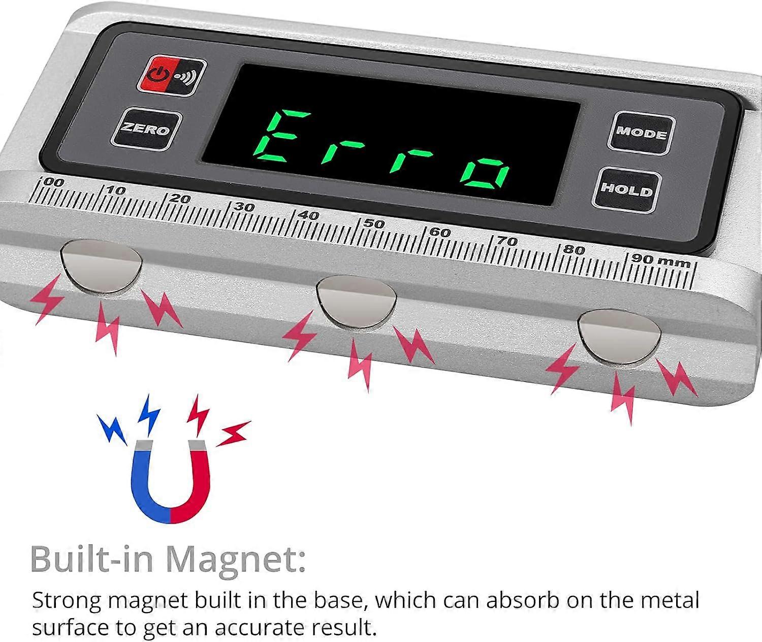 Digital Protractor Inclinometer with Scale 4 90 Level Housing with V-Groove Magnetic Base LED ...