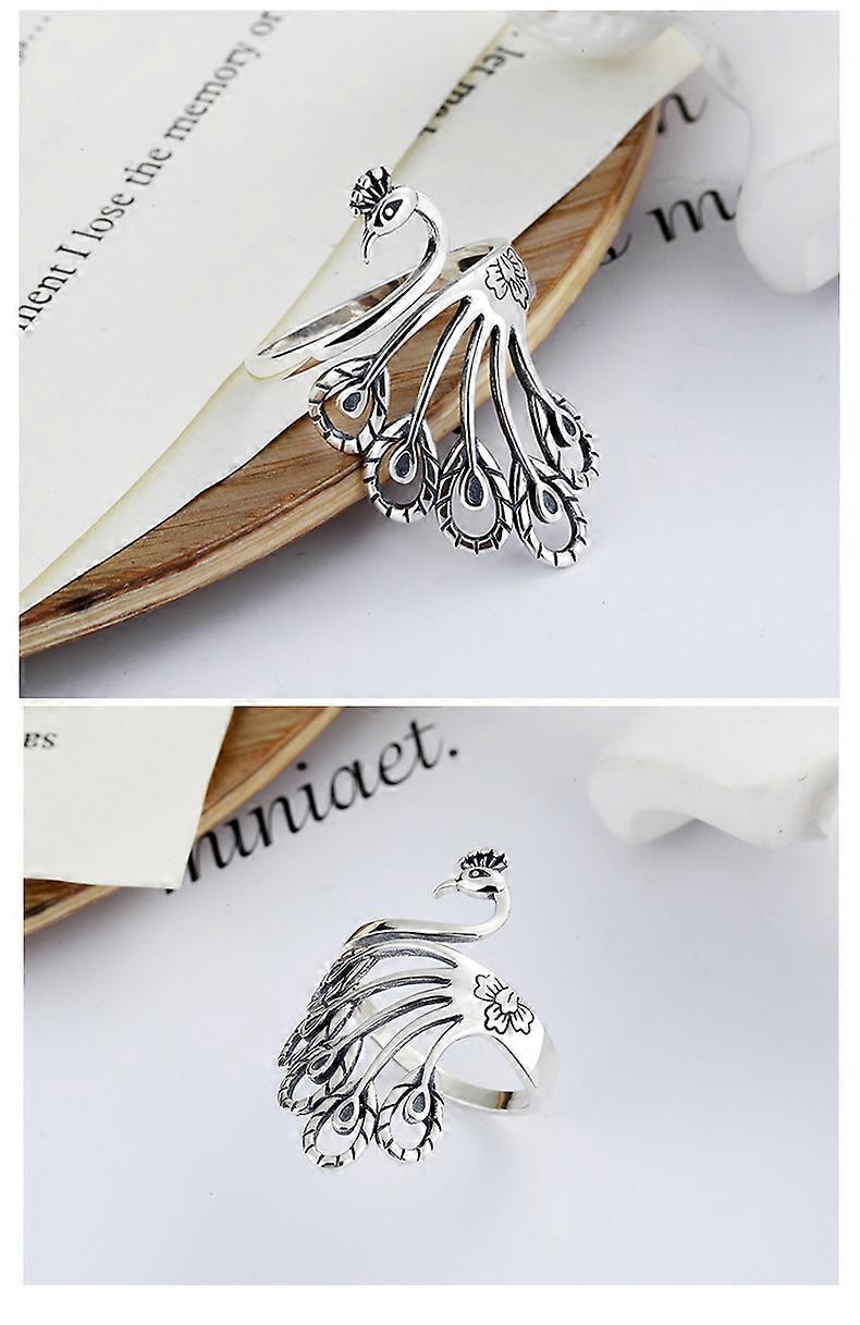 Vintage Peacock Ring Women Statement Ring Adjustable Animal Finger Ring for Women | Fruugo UK