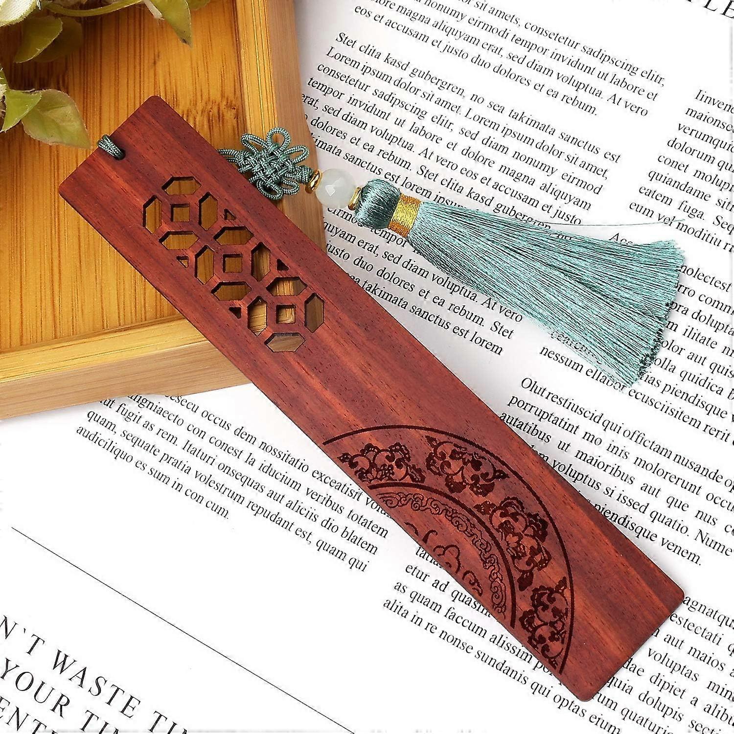 Wooden Bookmark Box Set - Handmade Natural Wood Bookmark with Chinese ...