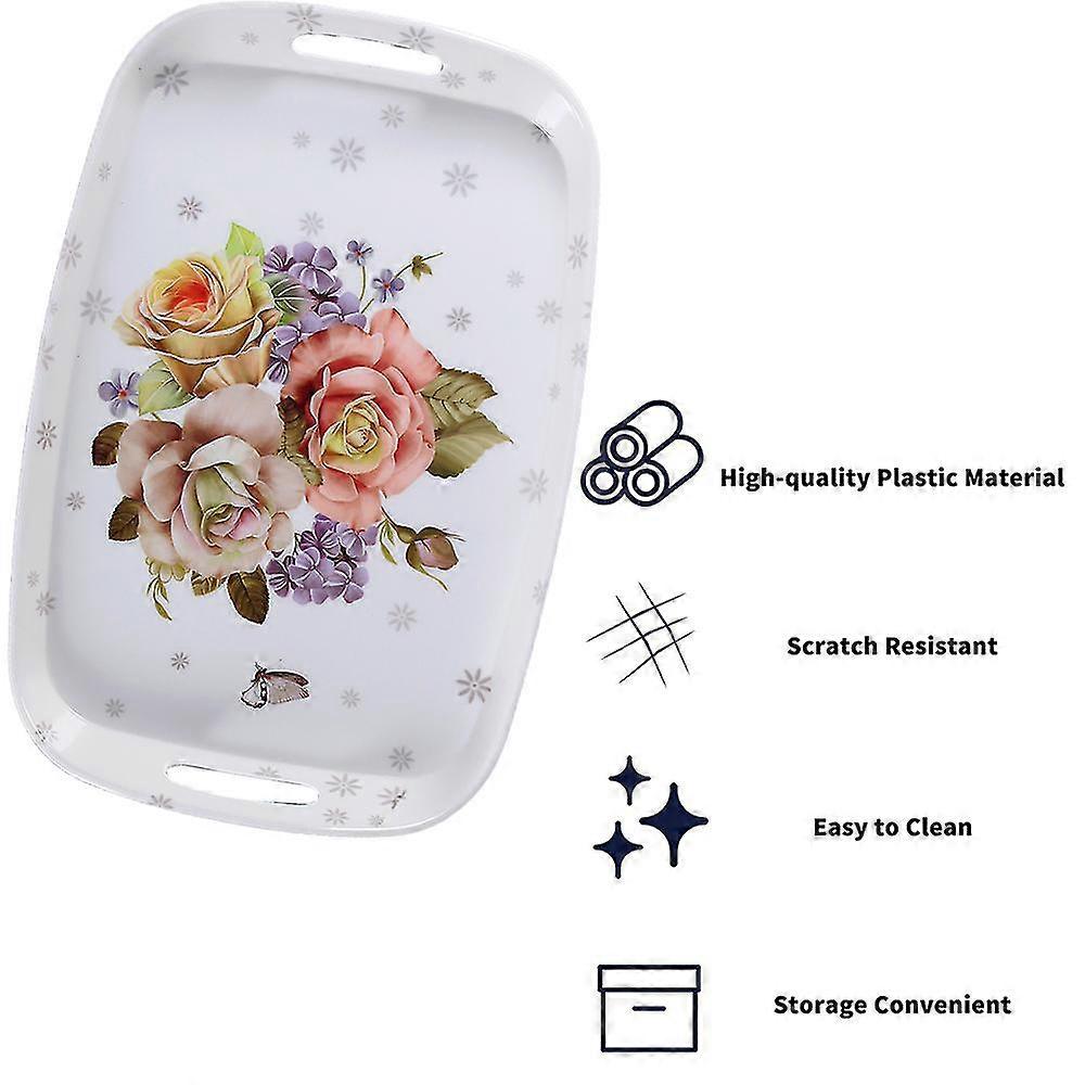 Serving Tray Decorative Tray With Handles Multi-purpose Rectangular ...
