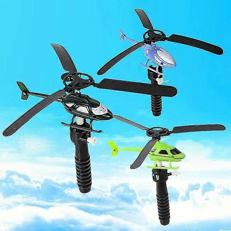 5pcs Flying Helicopter Set Realistic Pull String Flying Chopper With ...