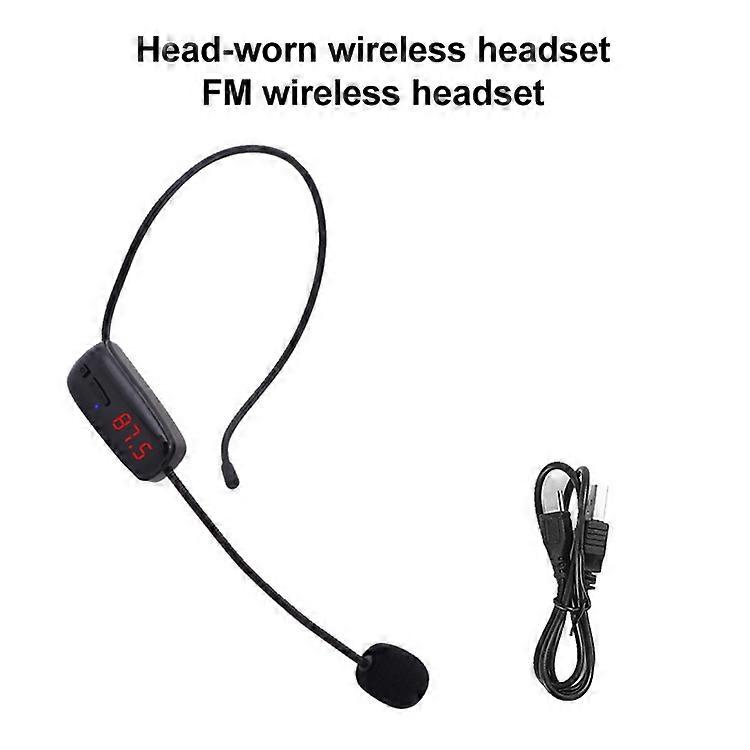 FM Microphone Wireless Headset Small Amplifier Head-Worn Microphone ...