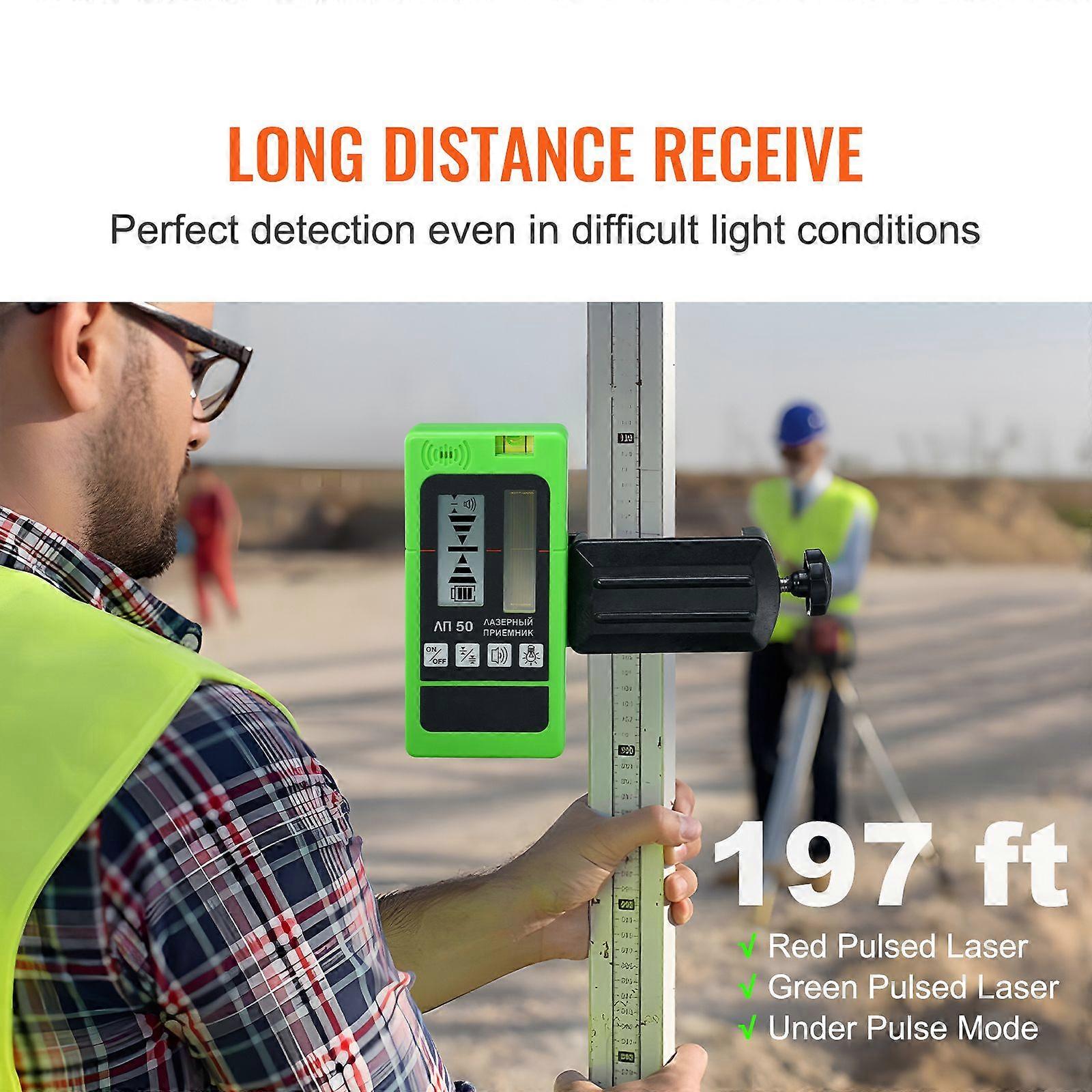 Laser Receiver for Laser Level, 197 ft Working Range, Green Laser and ...