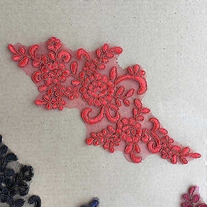 1Pair Dress Decoration Sewing Motif Lace Applique Diy Patches Flower ...
