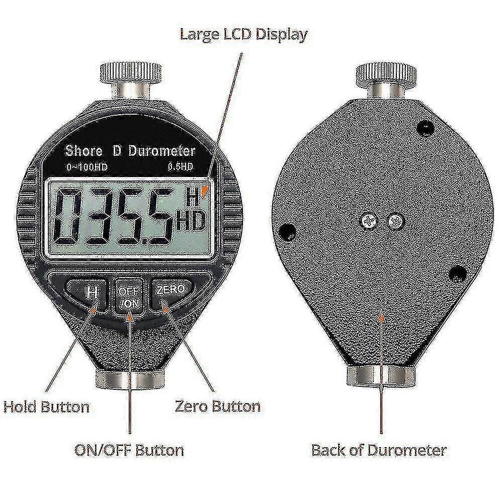 0-100hd Shore D Hardness Durometer Digital Durometer Scale With Large Lcd Display For Rubber ...
