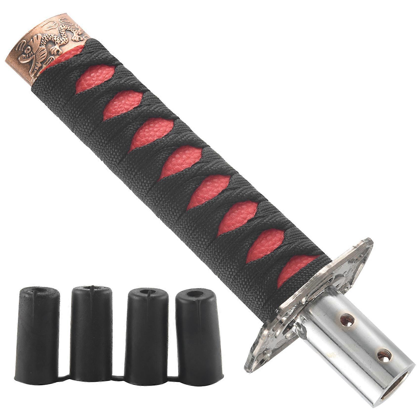 Universal Samurai Sword Knob Shifter Katana Metal Black+Red 15cm ...