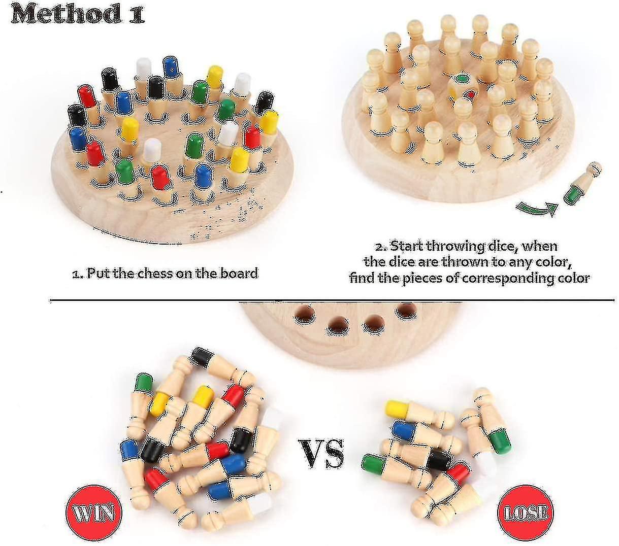 Hockey Toys Wooden Memory Chess Color Memory Chess Kids Wooden Memory ...