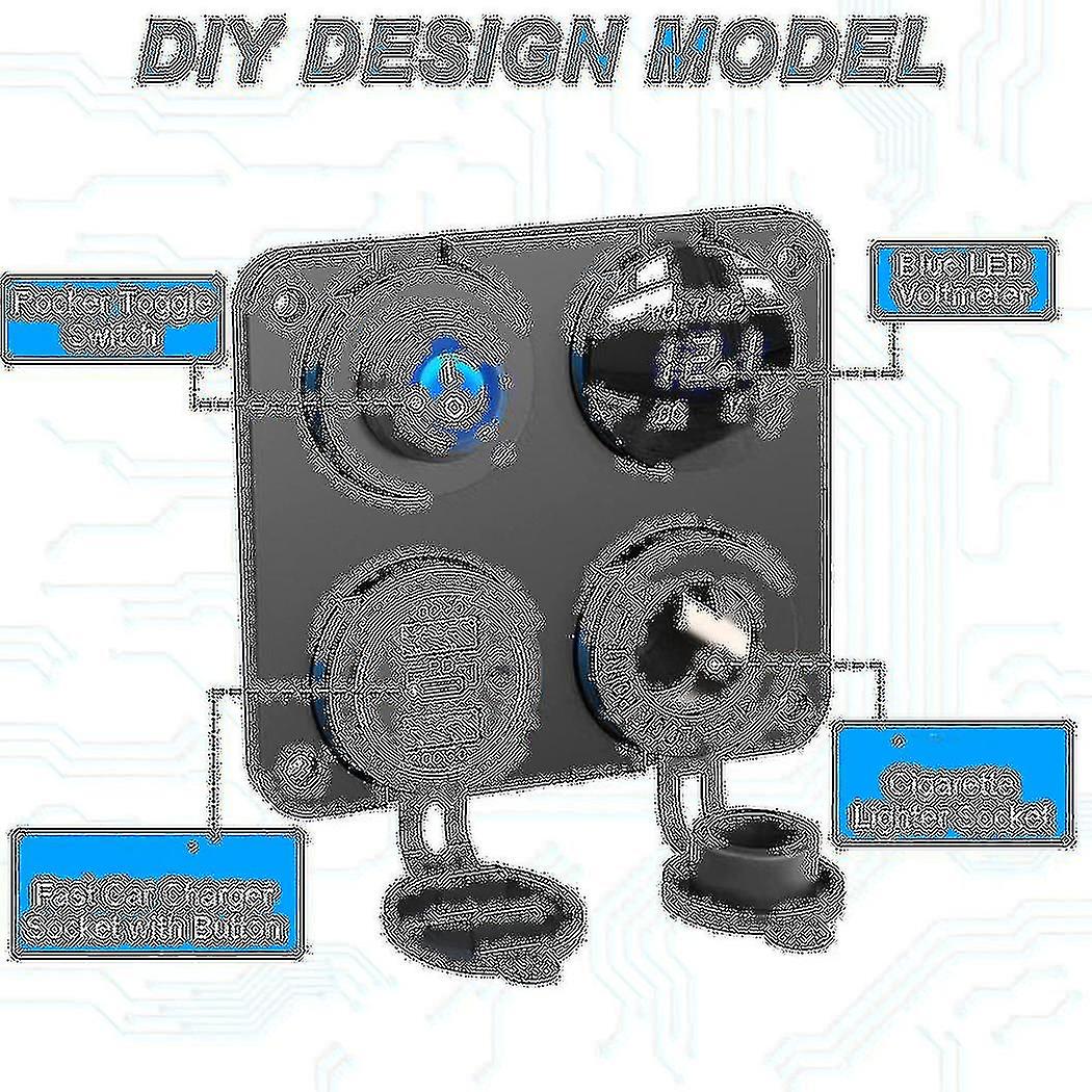 Marine Boat Rv 12v Charger Socket Panel, 4 In 1 Dc 12v Outlet Panel ...