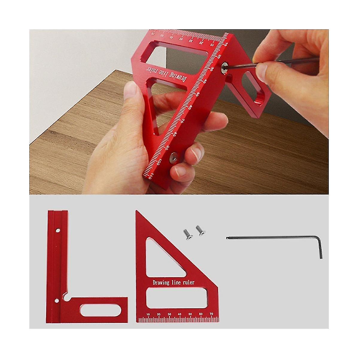 Square Protractor Alloy Miter Tri Ruler Layout Measuring Tool For ...