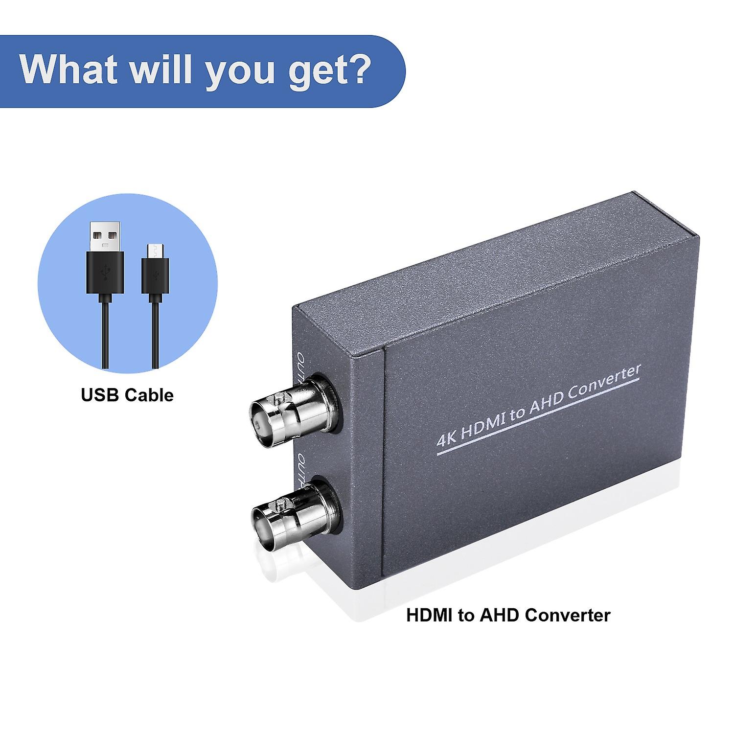 4K HDMI to AHD Converter Adapter 480P 720P 1080P 4K30 4K60 HDMI to AHD ...