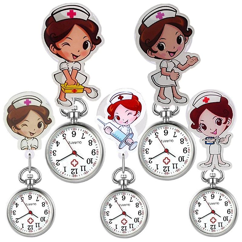 Tecknad film härlig 3d sjuksköterska läkare fickur mode pediatrik ...