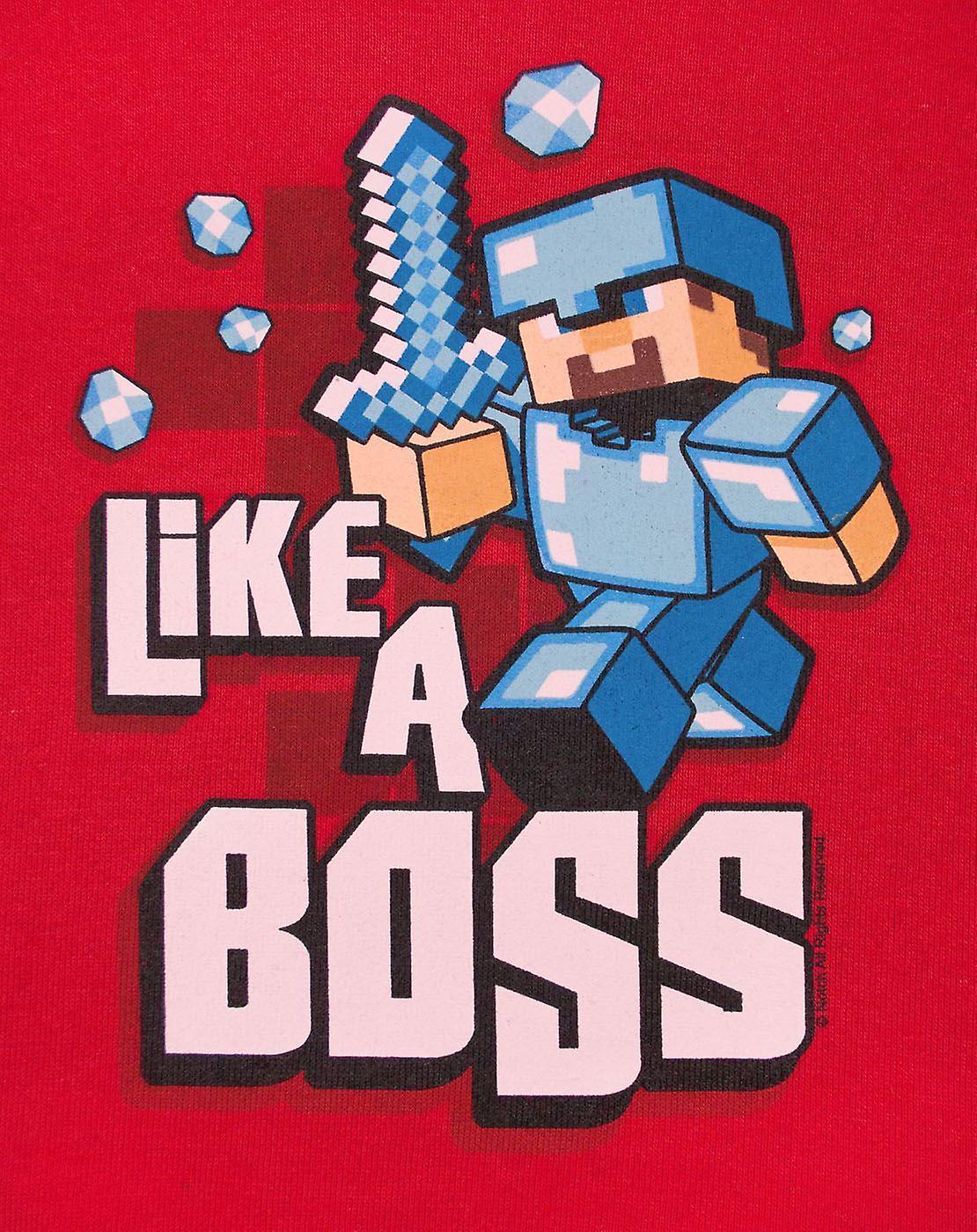 Minecraft Boys Sweatshirt Red Like A Boss Boy'S | Fruugo SE