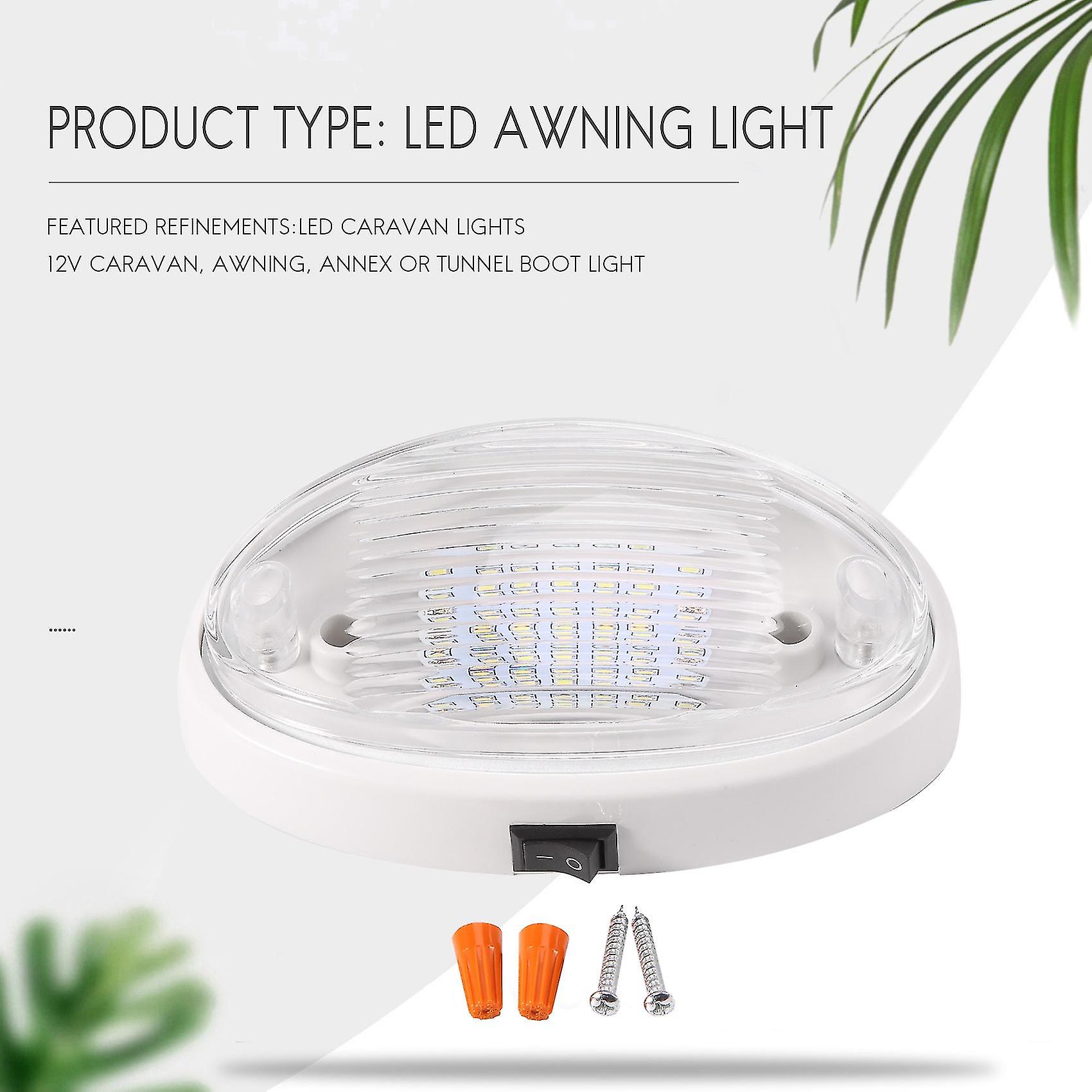 12V LED Light with Switch Caravan Motorhome Boat Awning Annex Tunnel ...
