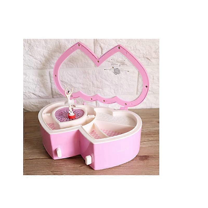 Suuyar Cute Jewelry Storage Box Music Box Double Heart Musical Jewelry ...