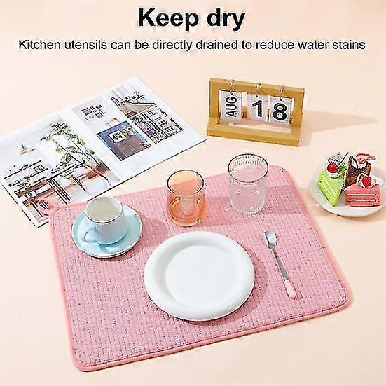 Microfiber Dish Drying Mat Absorbent Pad Large Size Kitchen Counter Mat ...