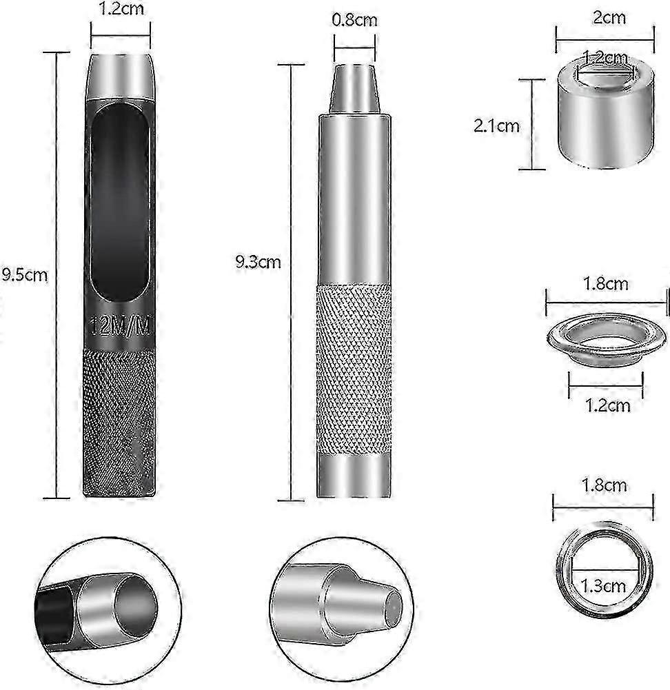 Eyelet Tool Kit, 100 Set Eyelets, Tarpaulin Eyelets, Grommet Eyelets ...