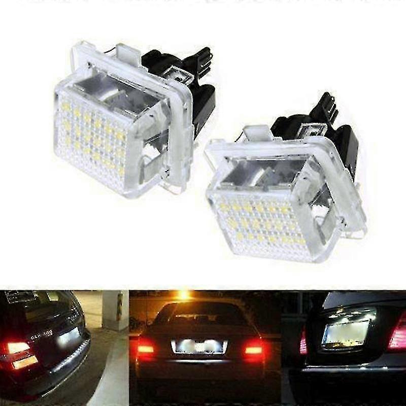 2pcs Car License Plate Light For W204/w212/w216/w221/w207 18 Led White ...