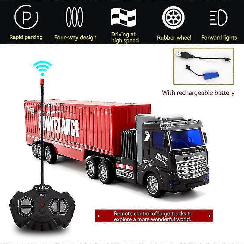 Children's Remote Control Semi-trailer Rc Electric Truck Simulation ...
