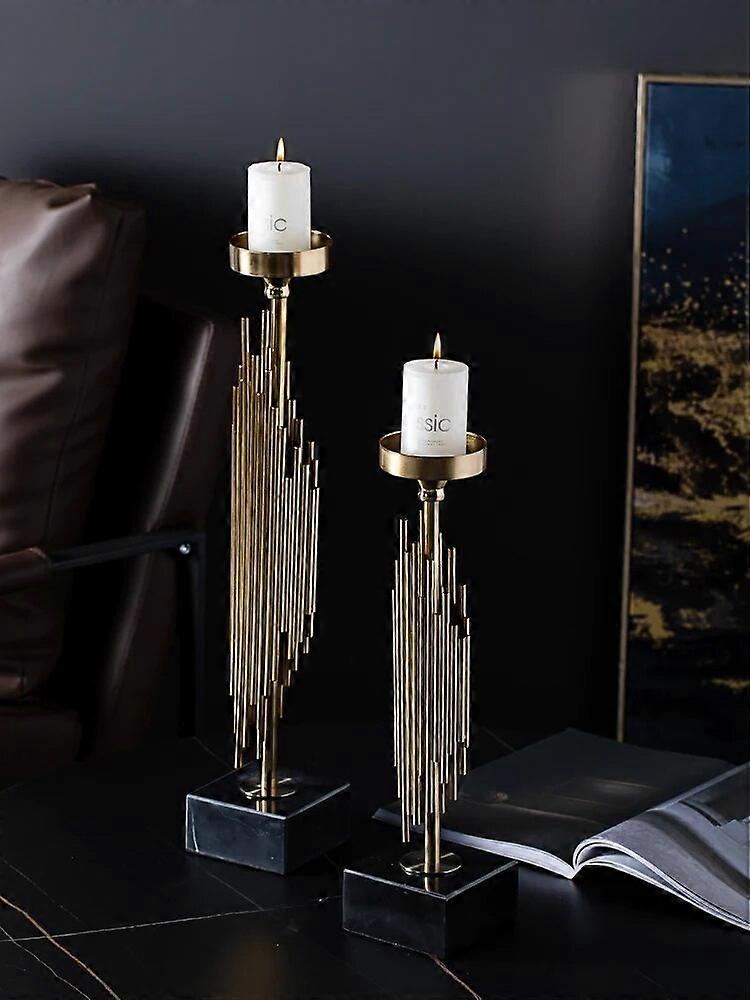 Luxury Metal Candlestick Marble Nordic Gold Candlestick Candle Dinner ...