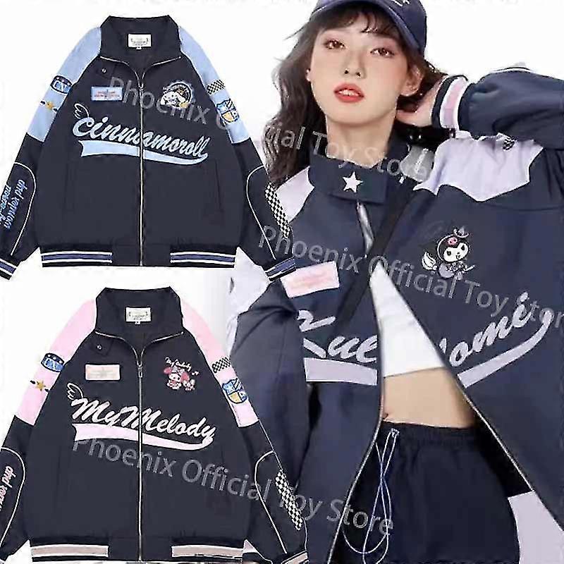 2023 Y2k Sanrio Kuromi Jacket Cute My Melody Cinnamoroll Biker Punching ...