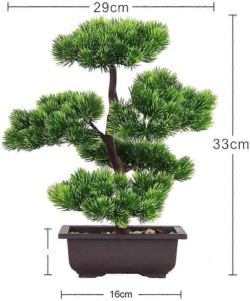 Artificial Bonsai Tree Fake Plant Decoration Potted Artificial Home Plants Japanese Pine Bonsai ...