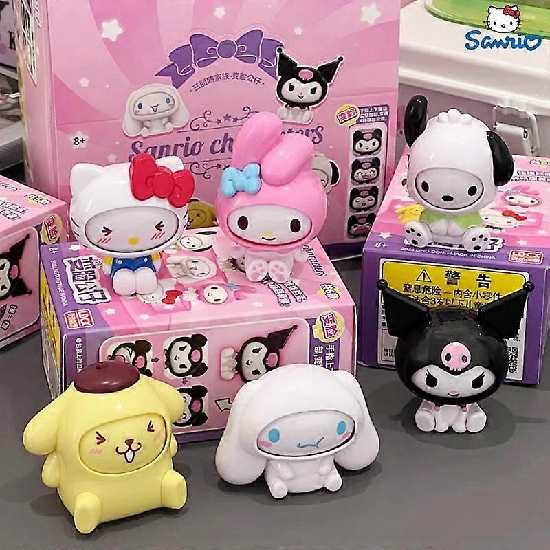 Sanrio Kawaii Change Face Blind Box Cinnamoroll Pochacco My Melody Hello Kitty Kuromi Pompom ...