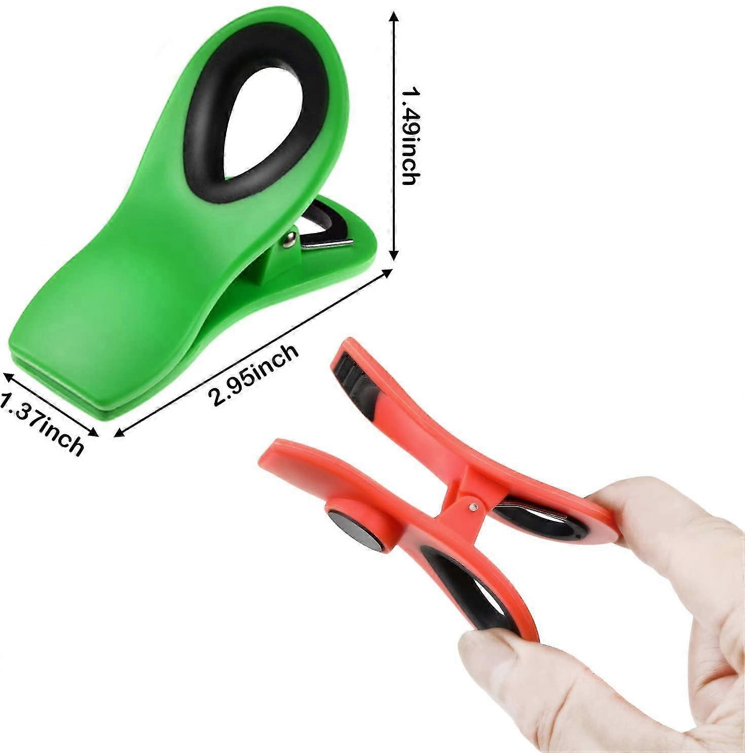 12 Pieces Chip Bag Clips Magnetic Refrigerator Clips Multicolored Food ...