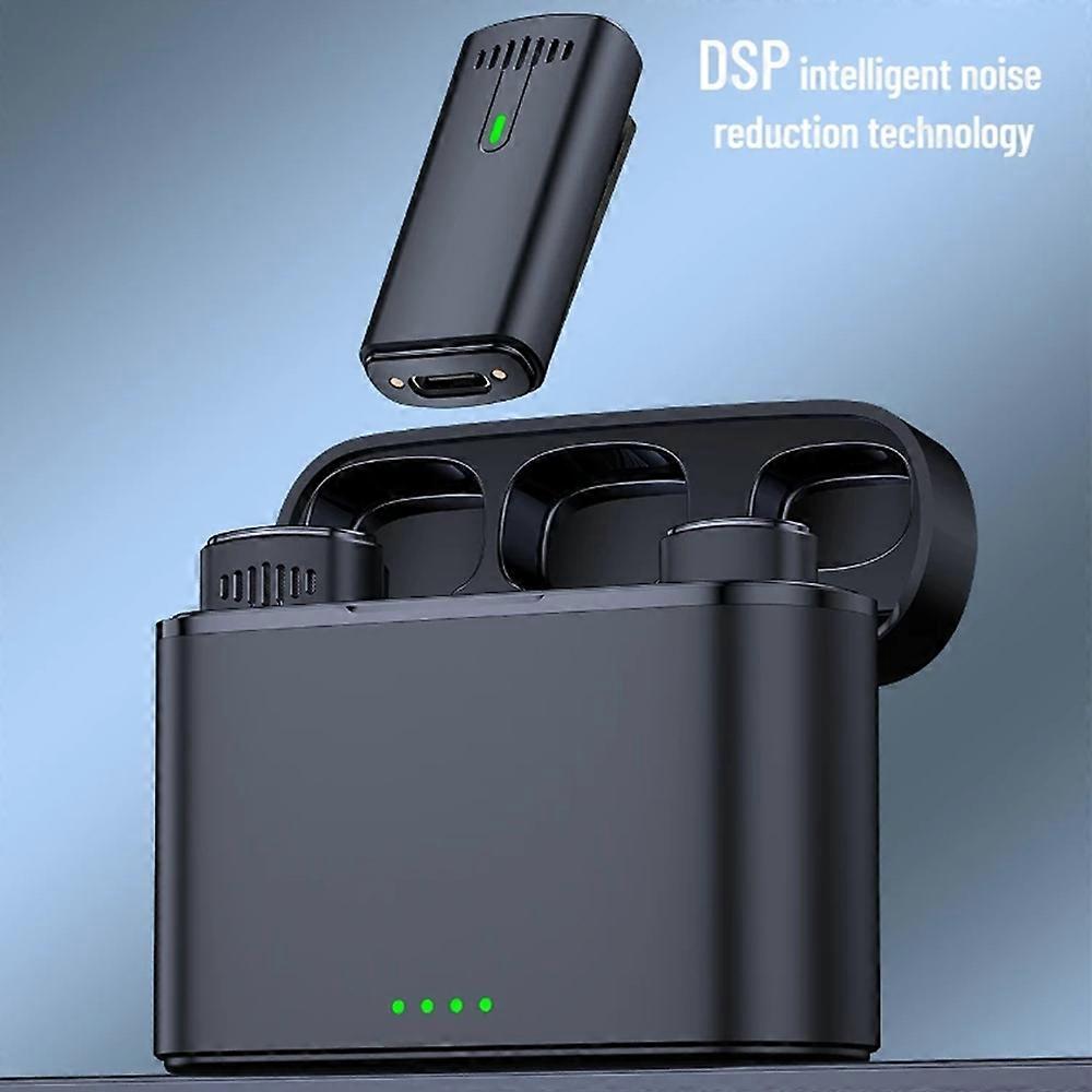K10 Wireless Lavalier Mic DSP Noise Canceling Microphone (2 ...