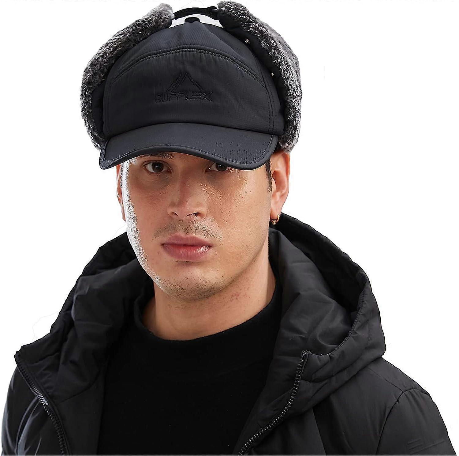 Winter Trapper Hat Anti Wind Aviator Cap Winter Chapka Ear Flap Trapper ...