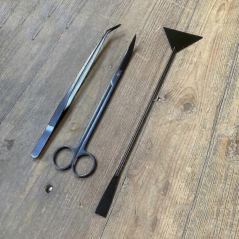 Stainless Steel Aquarium Tank Aquatic Plant Tweezers Scissors Tool Set ...