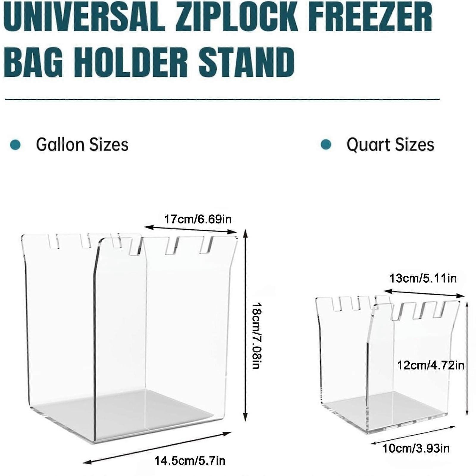 Zip lock Bag Holder, Universal Baggie Holder Rack Acrylic Food Storage ...
