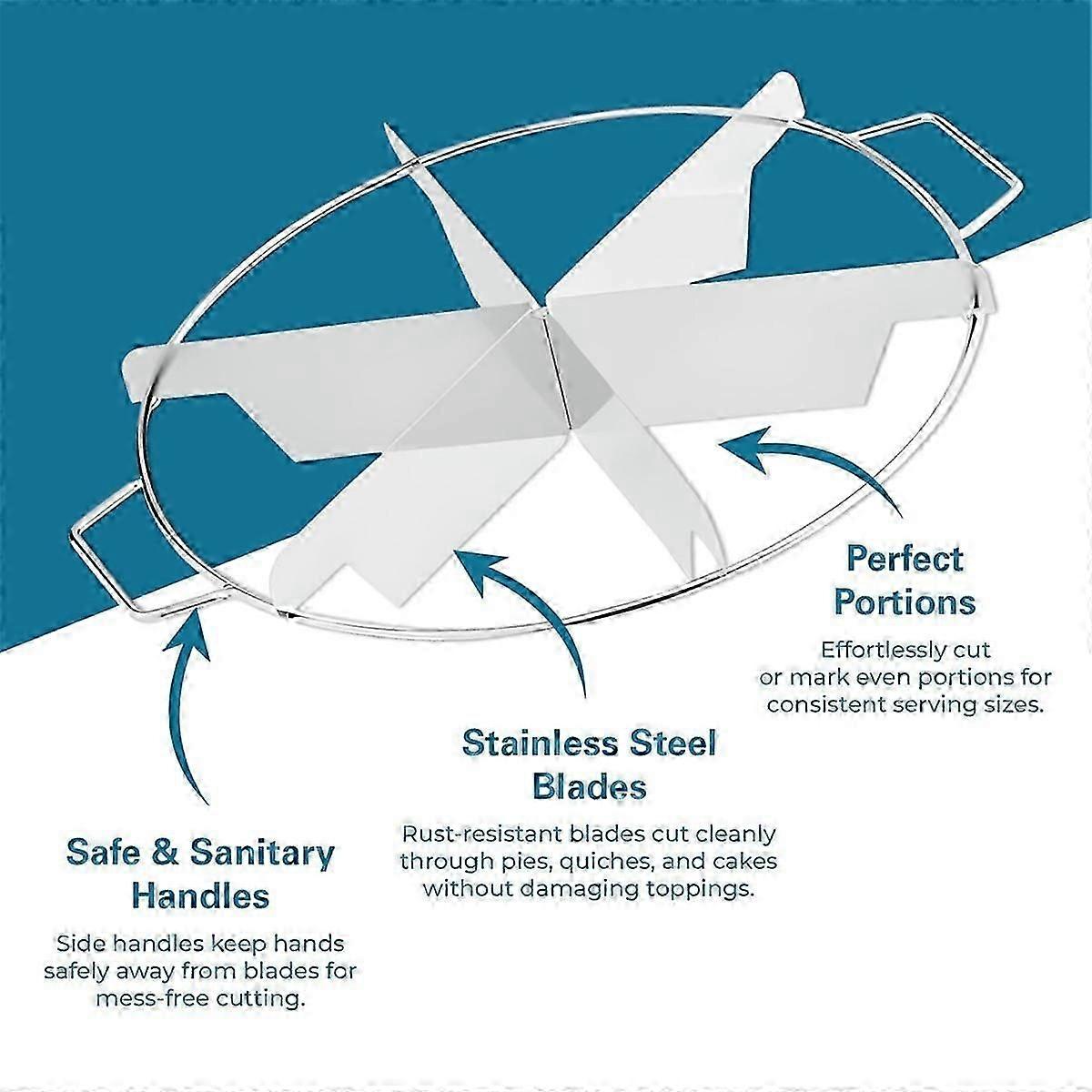 Stainless Steel Pie Cutter 6-Slice Pie Cutter Creates Beautifully ...